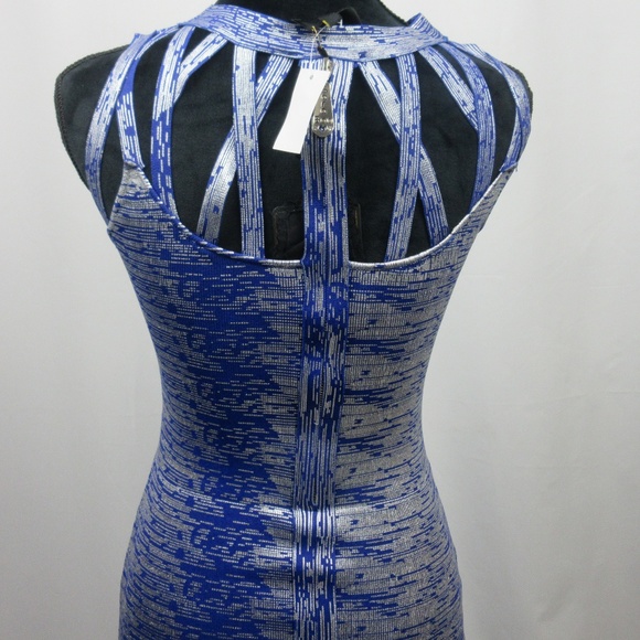 Sara Boo | Dresses | Sara Boo Royal Blue Metallic Bodycon Dress Size S ...